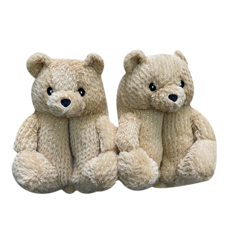 New style teddy bear plush cotton slippers HPSD108 – AphroditeWholesales